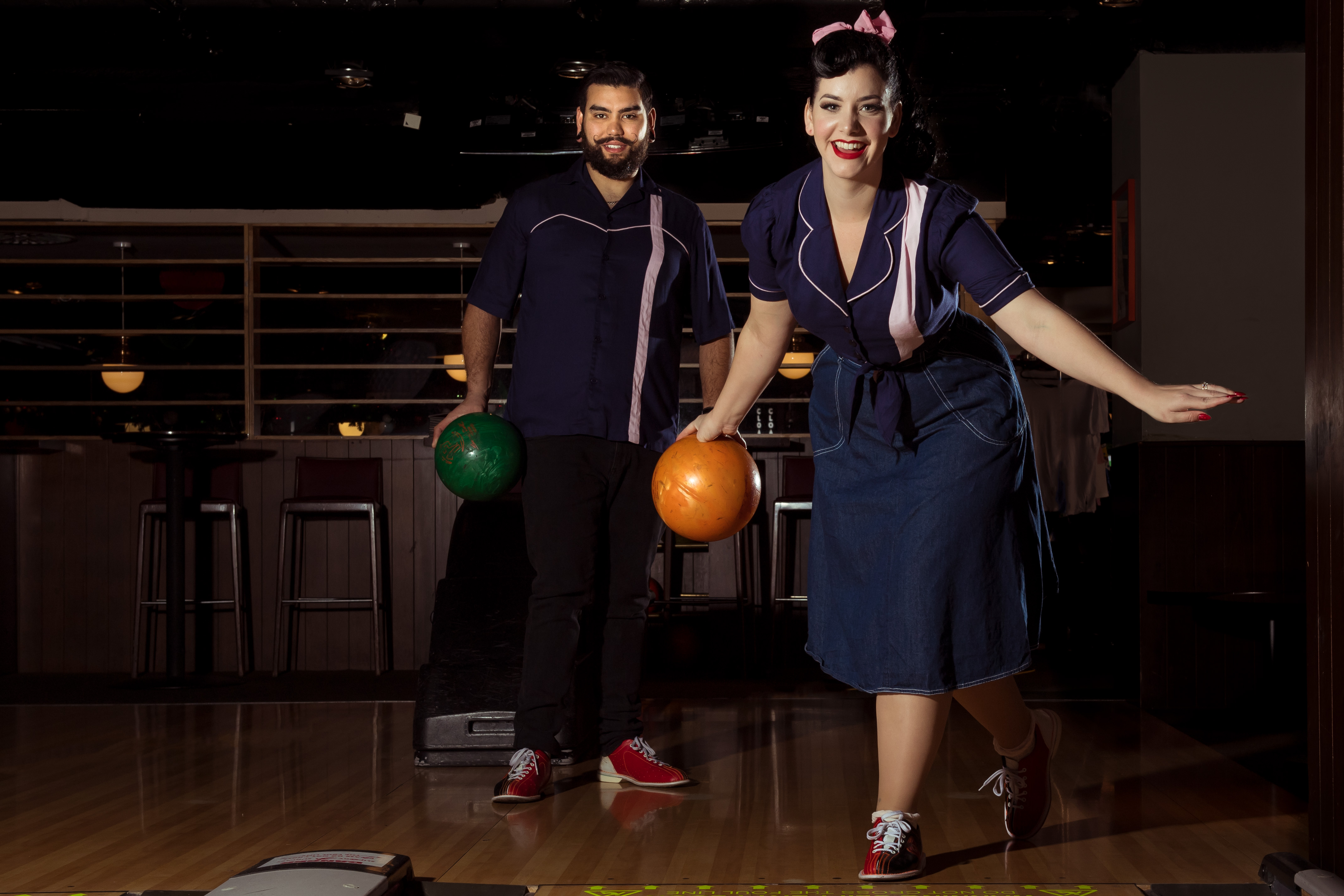 Vintage Fashion Bowling Shoot | Warm Glow Photo